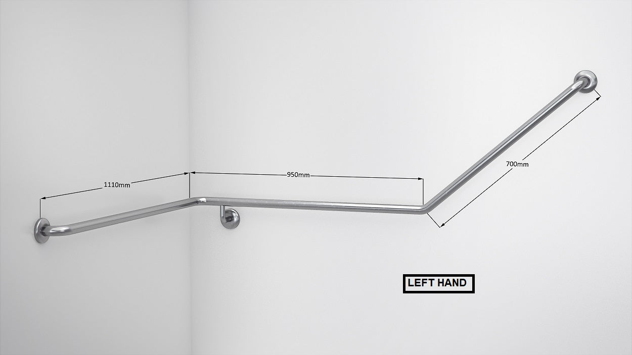 Type 100 - 32mm 40 Deg WC Stainless Steel Grab Rail - Left Hand – Hand ...