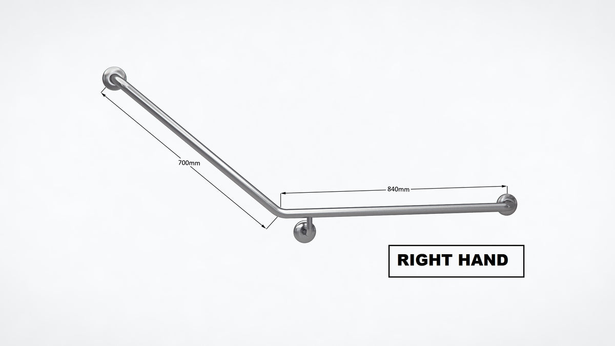 Type 83 - 32mm 40 Deg WC Stainless Steel Grab Rail - Right Hand – Hand ...